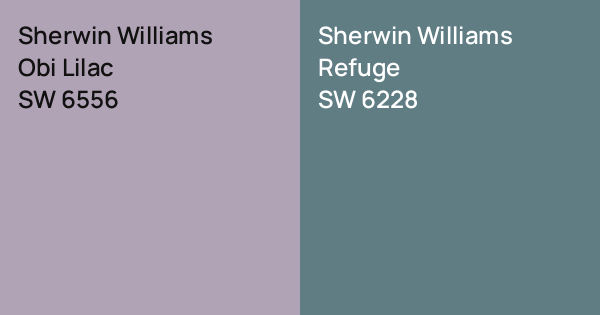 Sherwin Williams Obi Lilac vs. Sherwin Williams Refuge comparison