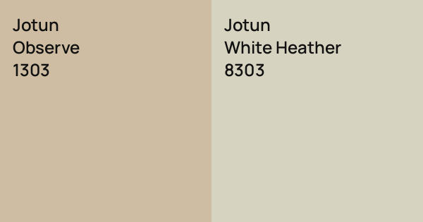 Jotun Observe vs. Jotun White Heather comparison