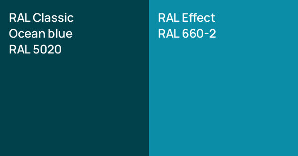 RAL Classic Ocean blue vs. RAL Effect RAL 660-2 comparison