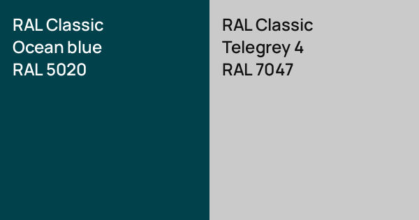 RAL Classic Ocean blue vs. RAL Classic Telegrey 4 comparison