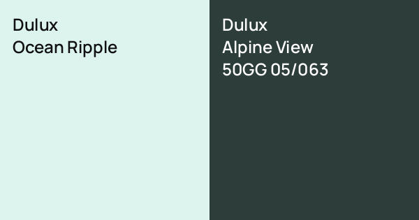 Dulux Ocean Ripple vs. Dulux Alpine View comparison