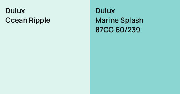 Dulux Ocean Ripple vs. Dulux Marine Splash comparison
