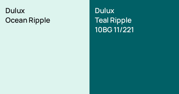 Dulux Ocean Ripple vs. Dulux Teal Ripple comparison