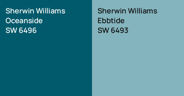 Sherwin Williams Oceanside vs. Sherwin Williams Ebbtide comparison