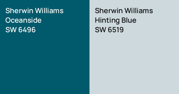 Sherwin Williams Oceanside vs. Sherwin Williams Hinting Blue comparison
