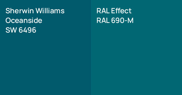 Sherwin Williams Oceanside vs. RAL Effect RAL 690-M comparison