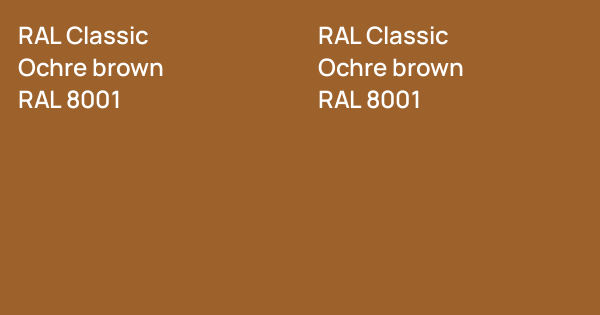 RAL Classic Ochre brown vs. RAL Classic Ochre brown comparison