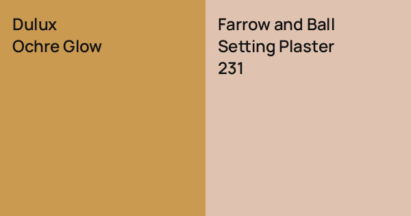 Dulux Ochre Glow vs. Farrow and Ball Setting Plaster comparison