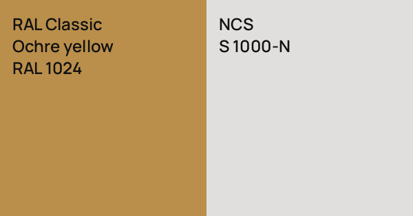RAL Classic Ochre yellow vs. NCS S 1000-N comparison
