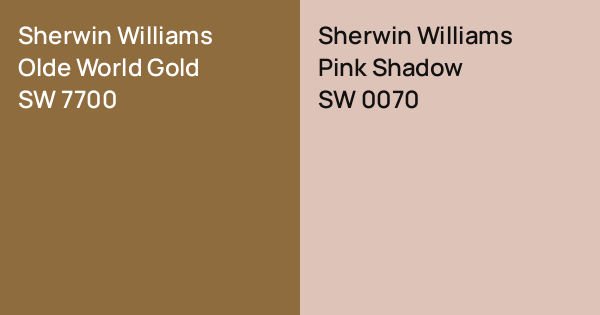 Sherwin Williams Olde World Gold vs. Sherwin Williams Pink Shadow ...