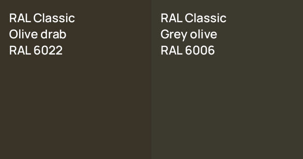 RAL Classic Olive drab vs. RAL Classic Grey olive comparison