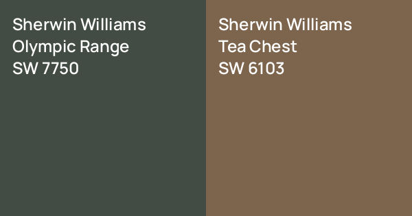 Sherwin Williams Olympic Range vs. Sherwin Williams Tea Chest comparison