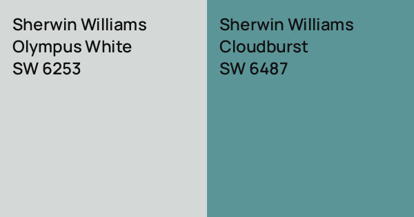 Sherwin Williams Olympus White vs. Sherwin Williams Cloudburst comparison