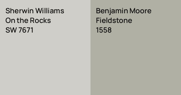 Sherwin Williams On the Rocks vs. Benjamin Moore Fieldstone comparison