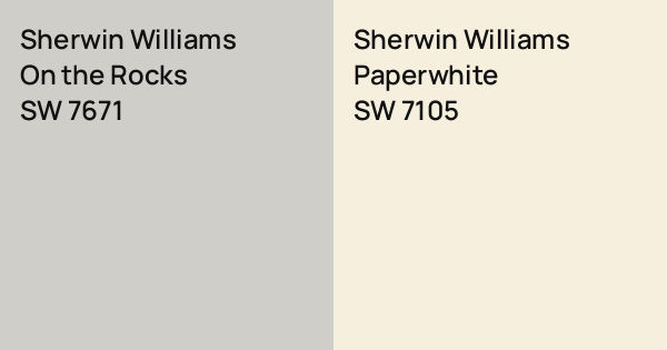 Sherwin Williams On the Rocks vs. Sherwin Williams Paperwhite comparison