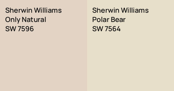 Sherwin Williams Only Natural vs. Sherwin Williams Polar Bear comparison