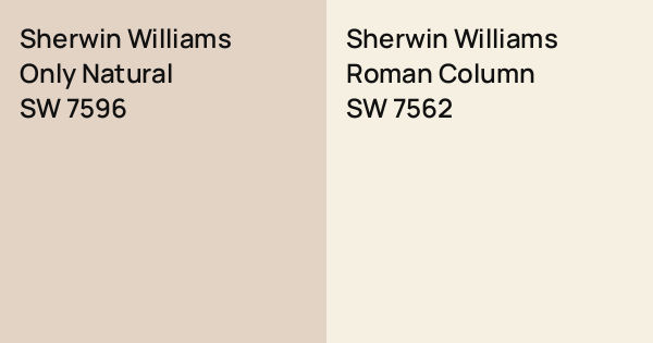 Sherwin Williams Only Natural vs. Sherwin Williams Roman Column comparison