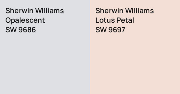 Sherwin Williams Opalescent vs. Sherwin Williams Lotus Petal comparison