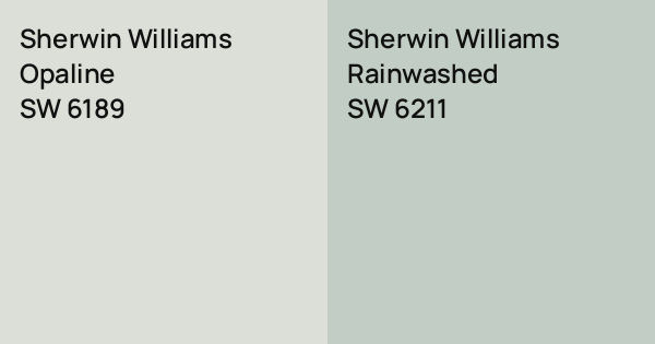 Sherwin Williams Opaline vs. Sherwin Williams Rainwashed comparison