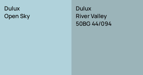 Dulux Open Sky vs. Dulux River Valley comparison