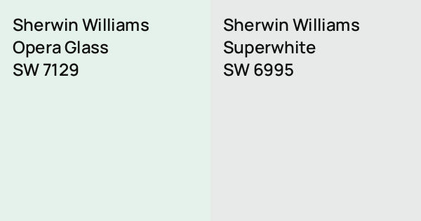 Sherwin Williams Opera Glass vs. Sherwin Williams Superwhite comparison
