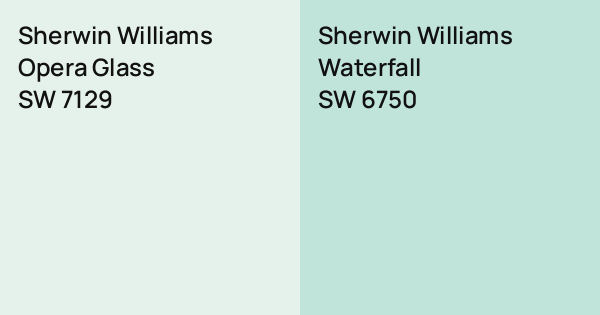 Sherwin Williams Opera Glass vs. Sherwin Williams Waterfall comparison