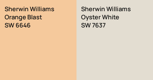 Sherwin Williams Orange Blast vs. Sherwin Williams Oyster White comparison