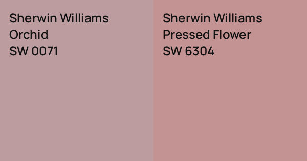 Sherwin Williams Orchid vs. Sherwin Williams Pressed Flower comparison