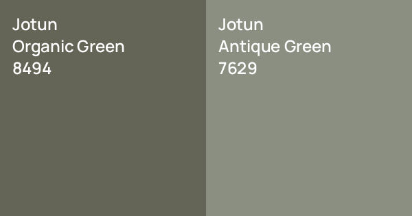 Jotun Organic Green vs. Jotun Antique Green comparison