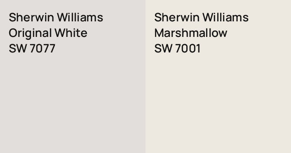 Sherwin Williams Original White vs. Sherwin Williams Marshmallow comparison