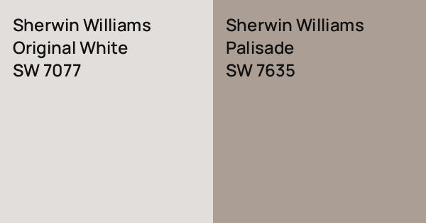 Sherwin Williams Original White vs. Sherwin Williams Palisade comparison