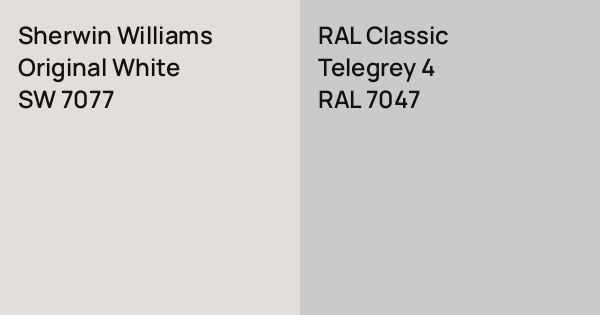 Sherwin Williams Original White vs. RAL Classic Telegrey 4 comparison