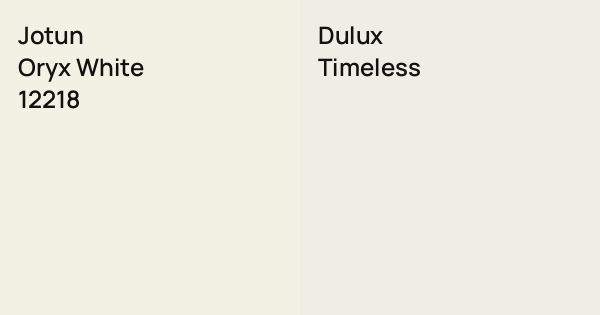 Jotun Oryx White vs. Dulux Timeless comparison