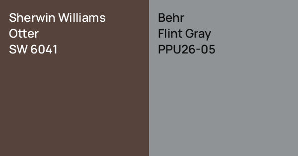 Sherwin Williams Otter vs. Behr Flint Gray comparison