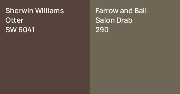 Sherwin Williams Otter vs. Farrow and Ball Salon Drab comparison