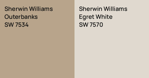 Sherwin Williams Outerbanks vs. Sherwin Williams Egret White comparison