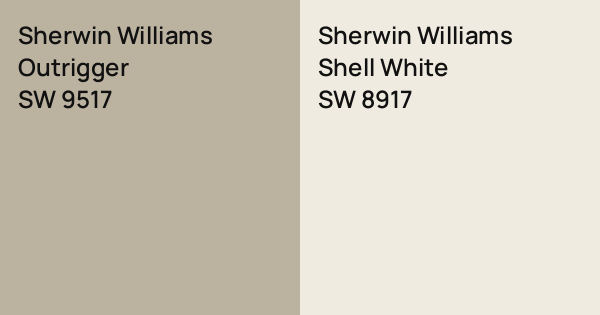 Sherwin Williams Outrigger vs. Sherwin Williams Shell White comparison