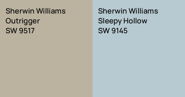 Sherwin Williams Outrigger vs. Sherwin Williams Sleepy Hollow comparison