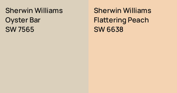 Sherwin Williams Oyster Bar vs. Sherwin Williams Flattering Peach ...