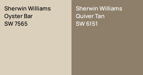Sherwin Williams Oyster Bar vs. Sherwin Williams Quiver Tan comparison
