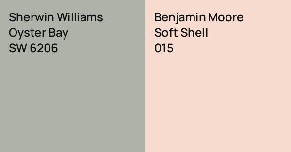Sherwin Williams Oyster Bay vs. Benjamin Moore Soft Shell comparison