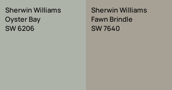 Sherwin Williams Oyster Bay vs. Sherwin Williams Fawn Brindle comparison