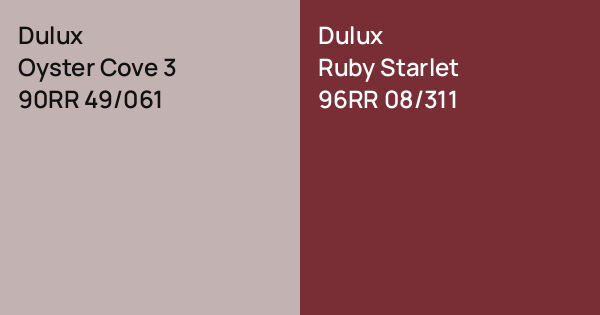 Dulux Oyster Cove 3 vs. Dulux Ruby Starlet comparison