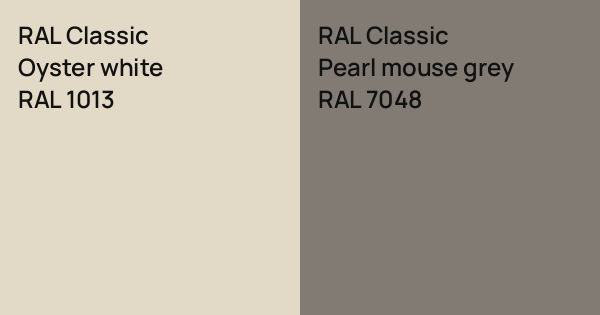 RAL Classic Oyster white vs. RAL Classic Pearl mouse grey comparison