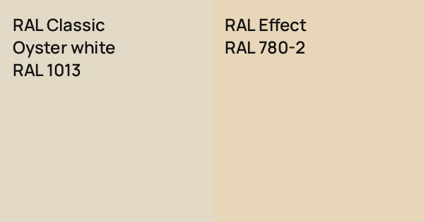 RAL Classic Oyster white vs. RAL Effect RAL 780-2 comparison