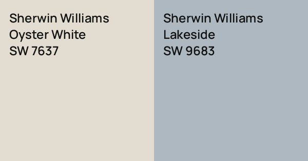 Sherwin Williams Oyster White vs. Sherwin Williams Lakeside comparison