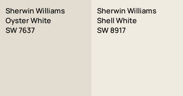 Sherwin Williams Oyster White vs. Sherwin Williams Shell White comparison