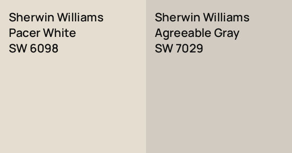 Sherwin Williams Pacer White vs. Sherwin Williams Agreeable Gray comparison