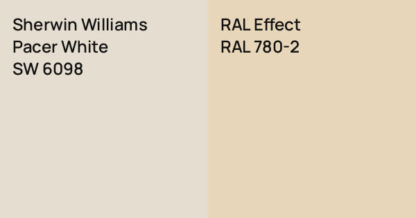 Sherwin Williams Pacer White vs. RAL Effect RAL 780-2 comparison