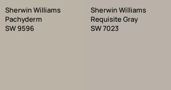 Sherwin Williams Pachyderm vs. Sherwin Williams Requisite Gray comparison